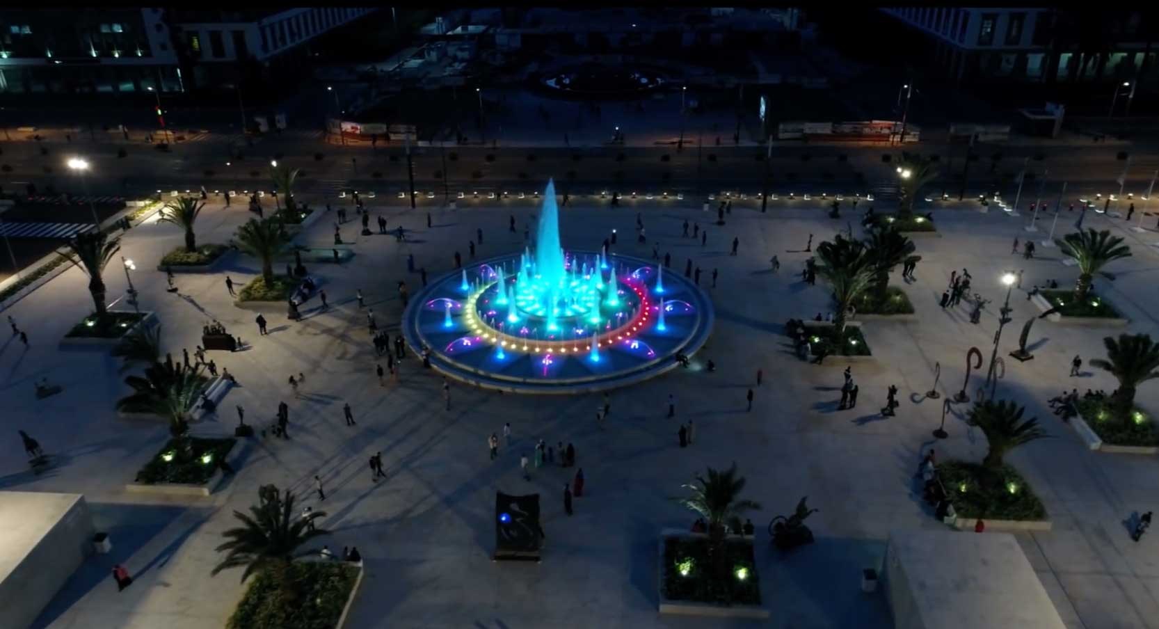 Place Mohammed V à Casablanca - La fontaine vue du ciel - L'Observateur